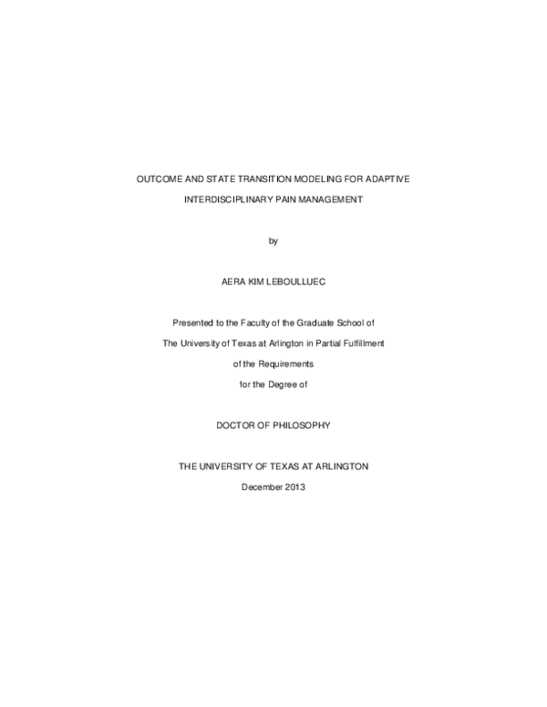 (PDF) Outcome And State Transition Modeling For Adaptive ...