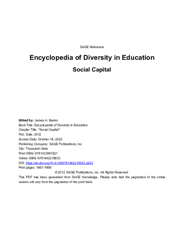 (PDF) Social Capital