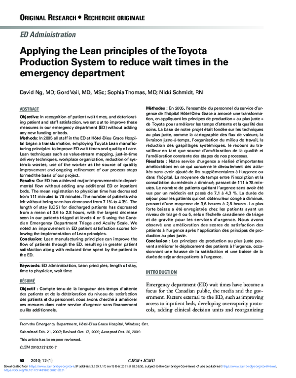 (PDF) Applying the Lean principles of the Toyota Production System to ...