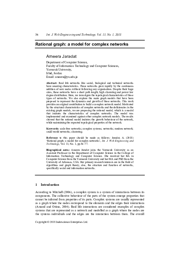 (PDF) Rational graph: a model for complex networks
