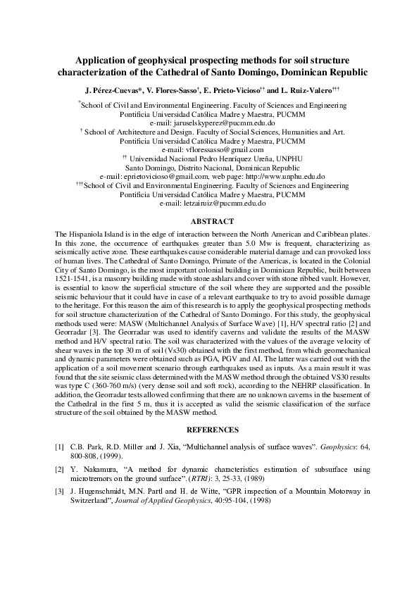 (PDF) Application of Geophysical Prospecting Methods for Soil Structure Characterization of the ...