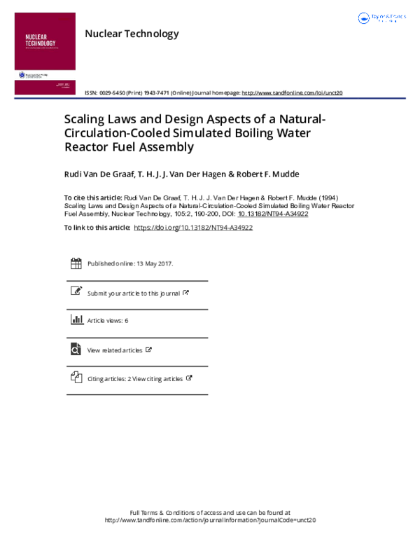 (PDF) Scaling Laws and Design Aspects of a Natural-Circulation-Cooled ...