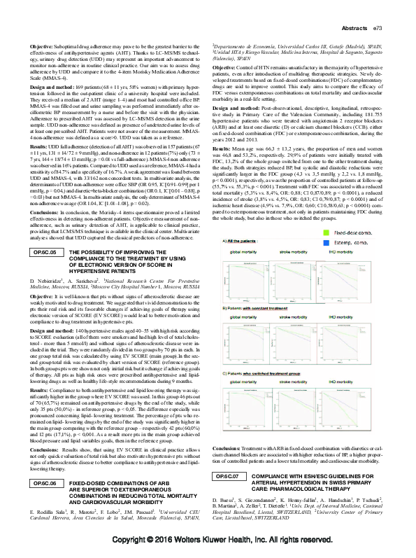 (PDF) [OP.6C.07] Compliance with Esh/Esc Guidelines for Arterial ...