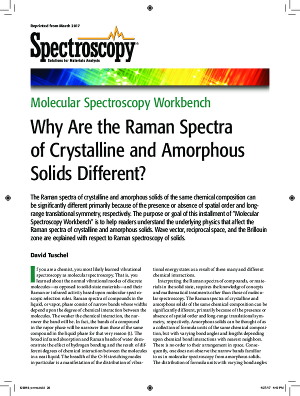 (PDF) Why Are the Raman Spectra of Crystalline and Amorphous Solids ...
