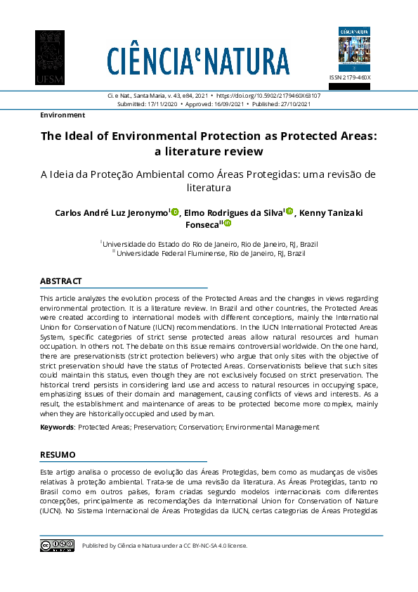 (PDF) The Ideal of Environmental Protection as Protected Areas: a ...
