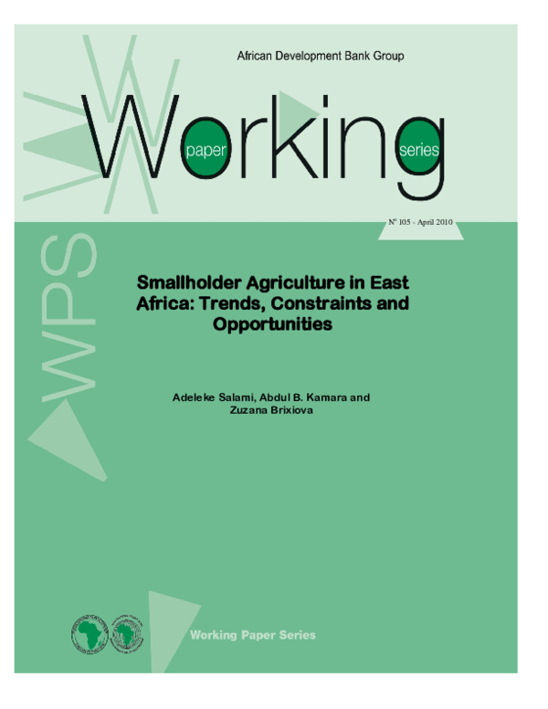 (PDF) Smallholder Agriculture in East Africa: Trends, Constraints and ...