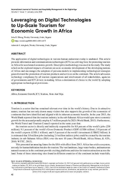 (PDF) Leveraging on Digital Technologies to Up-Scale Tourism for ...