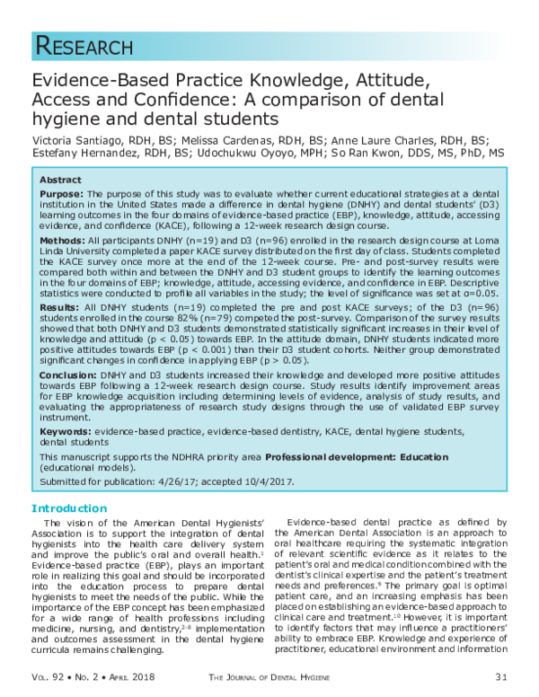 (PDF) Evidence-Based Practice Knowledge, Attitude, Access and ...