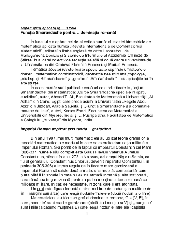 (PDF) Matematica aplicata în… Istorie