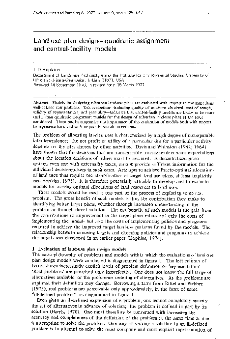 (PDF) Land-Use Plan Design—Quadratic Assignment and Central-Facility Models
