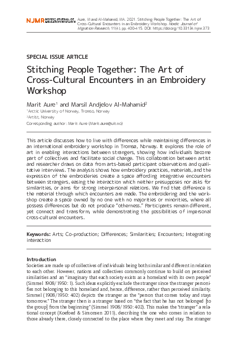 (PDF) Stitching People Together: The Art of Cross-Cultural Encounters ...