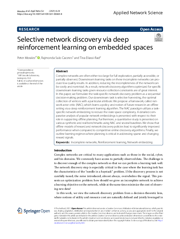 (PDF) Selective network discovery via deep reinforcement learning on ...
