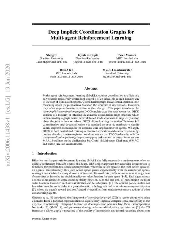 (PDF) Deep Implicit Coordination Graphs for Multi-agent Reinforcement Learning