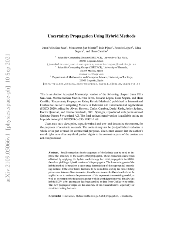 (PDF) Uncertainty Propagation Using Hybrid Methods