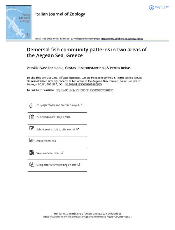 (PDF) Demersal fish community patterns in two areas of the Aegean Sea ...