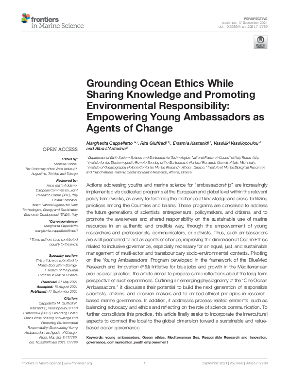 (PDF) Grounding Ocean Ethics While Sharing Knowledge and Promoting ...