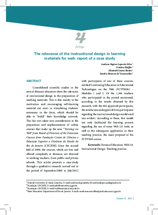 (PDF) The relevance of the instructional design in learning materials ...