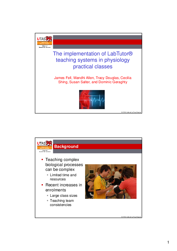 (PDF) The implementation of LabTutor® teaching systems in physiology practical classes
