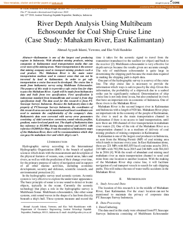 (PDF) River Depth Analysis Using Multibeam Echosounder for Coal Ship ...