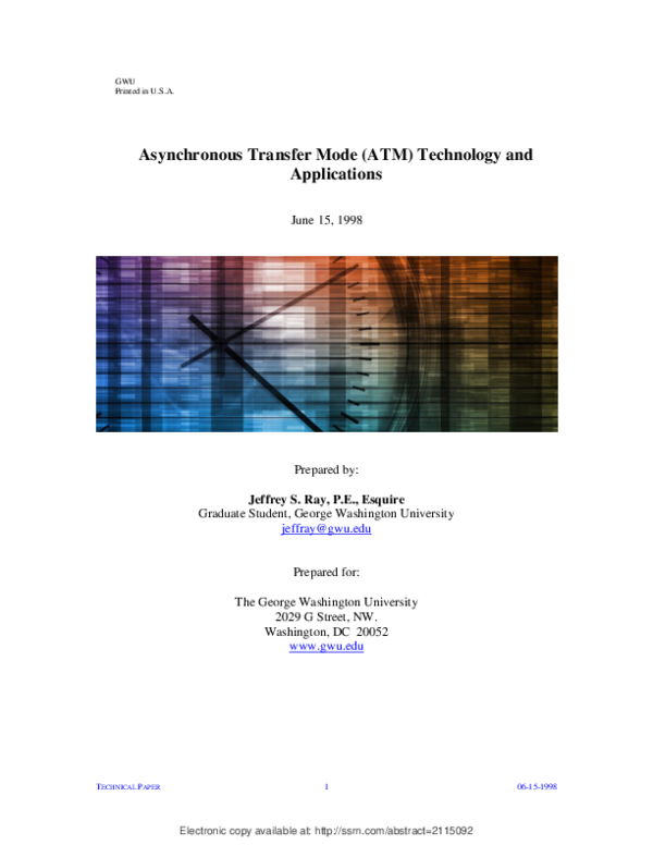 (PDF) Asynchronous Transfer Mode (ATM) Technology and Applications