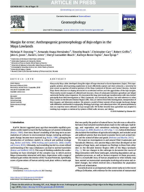 (PDF) Margin for error: Anthropogenic geomorphology of Bajo edges in ...