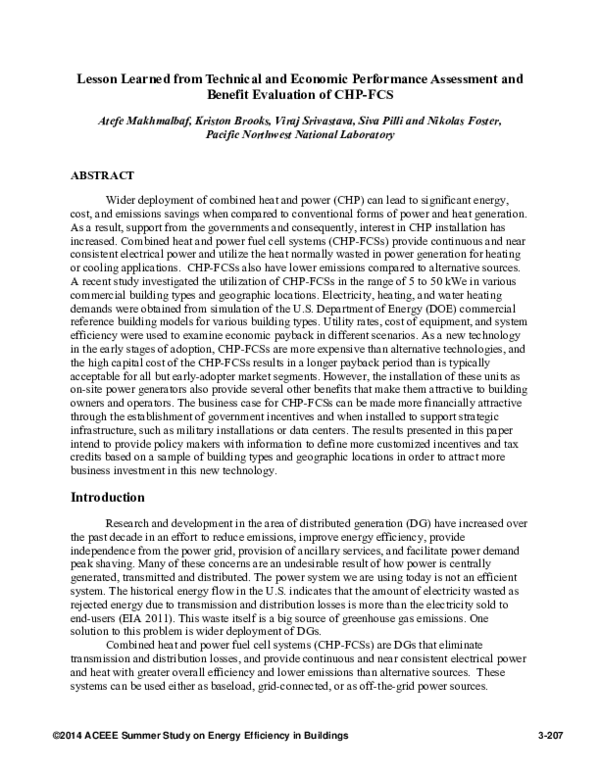 (PDF) Lesson Learned from Technical and Economic Performance Assessment and Benefit Evaluation ...