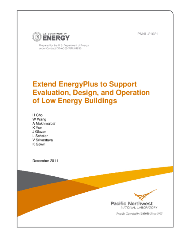 (PDF) Enhancing EnergyPlus for Low Energy Building Simulations