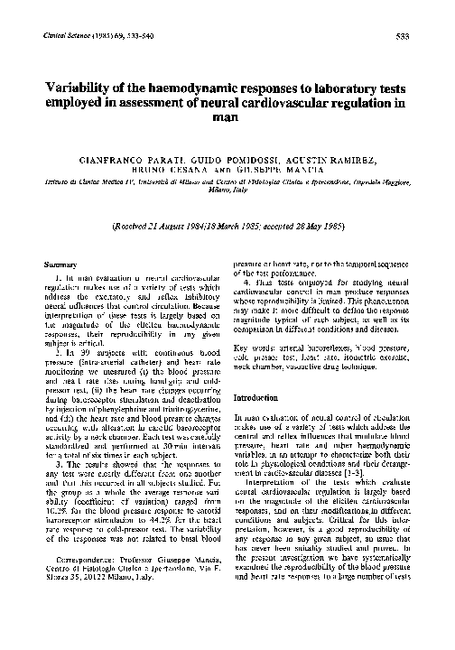 (PDF) Variability in Haemodynamic Responses to Neural Regulation Tests