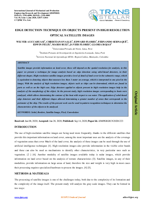Pdf Edge Detection Technique On Objects Present In High Resolution Optical Satellite Images