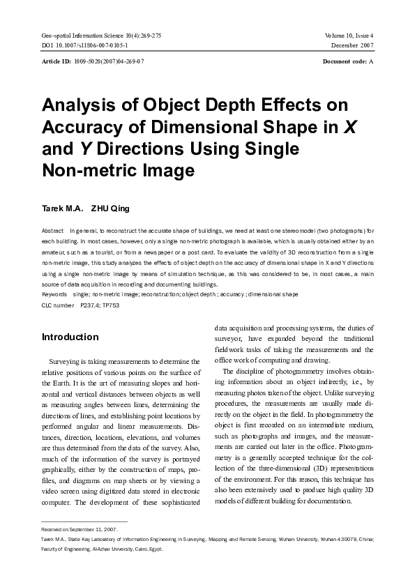 (PDF) Analysis of object depth effects on accuracy of dimensional shape ...