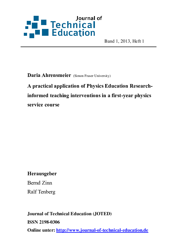 (PDF) A practical application of Physics Education Research-informed ...