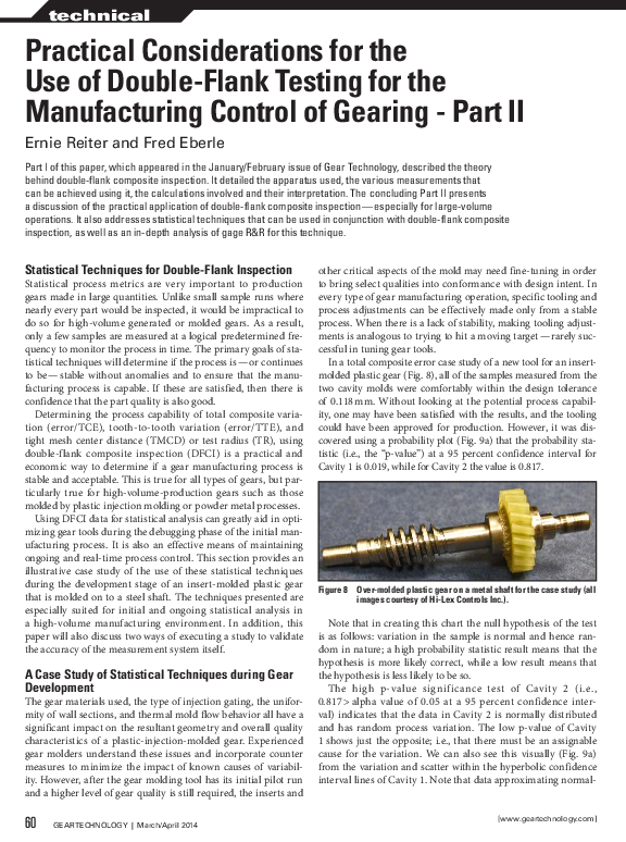(PDF) Practical Considerations for the Use of Double-Flank Testing for ...