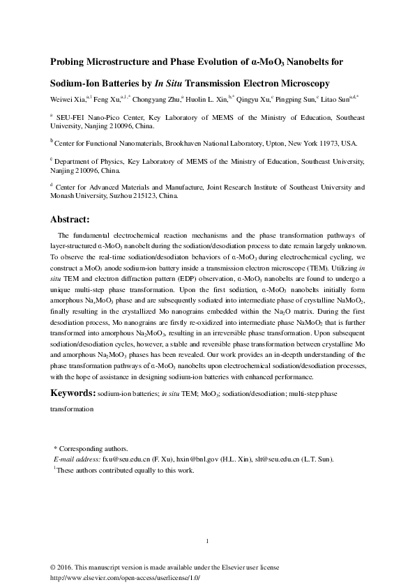 (PDF) Probing microstructure and phase evolution of α-MoO 3 nanobelts ...