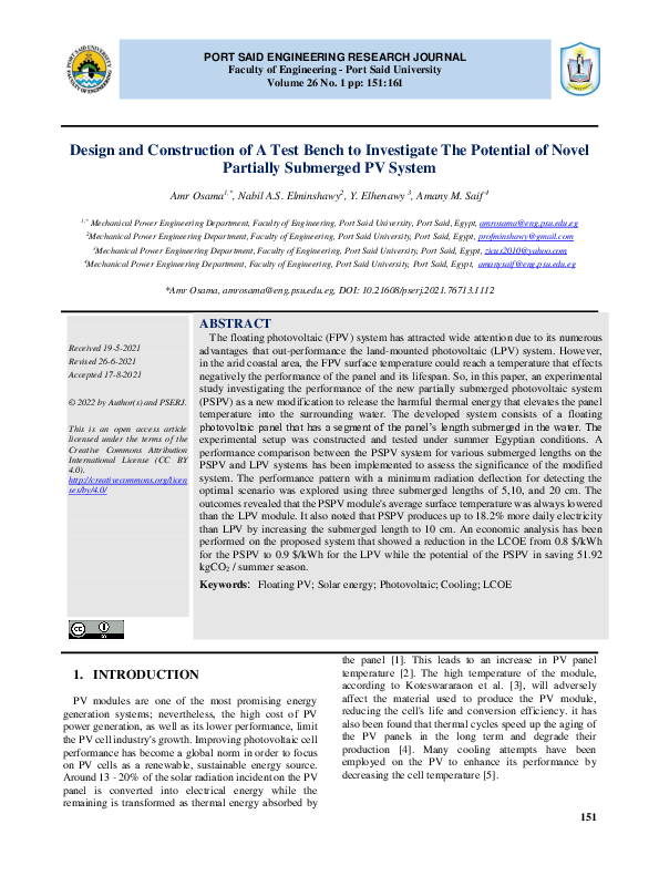 (PDF) Design and construction of a test bench to investigate the ...