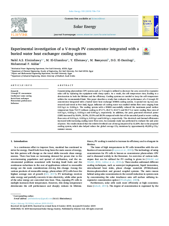 (PDF) Experimental investigation of a V-trough PV concentrator ...