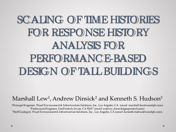 (PDF) Scaling of Time Histories for Response History Analysis for ...