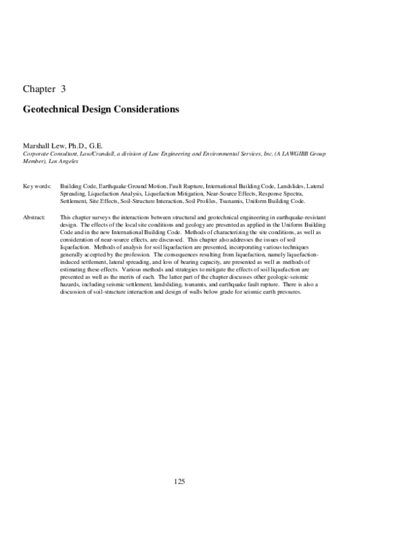 (PDF) Geotechnical Design Considerations