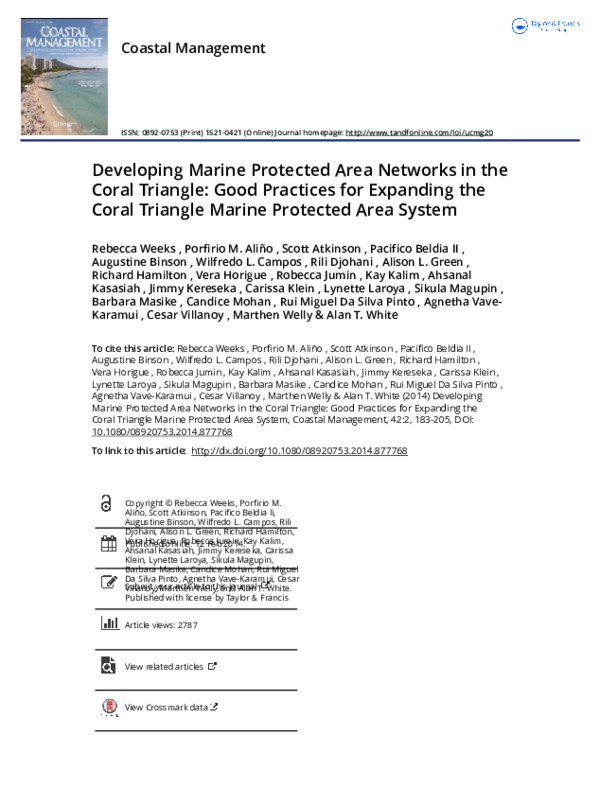 (PDF) Developing Marine Protected Area Networks in the Coral Triangle ...
