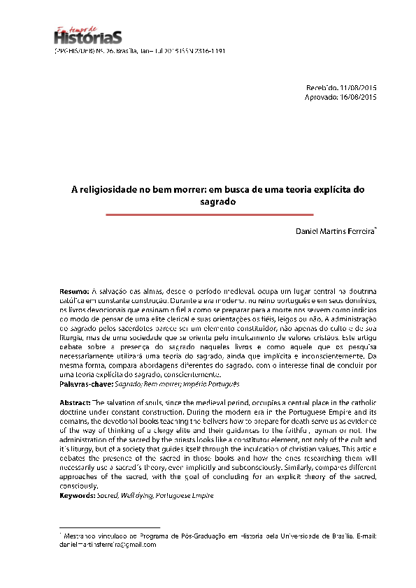 (PDF) A religiosidade no bem morrer: em busca de uma teoria explícita ...
