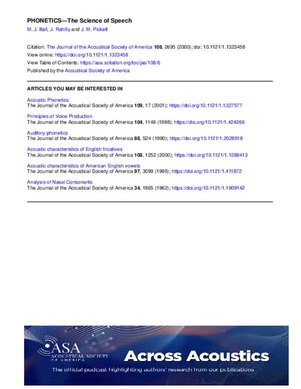 (PDF) PHONETICS—The Science of Speech