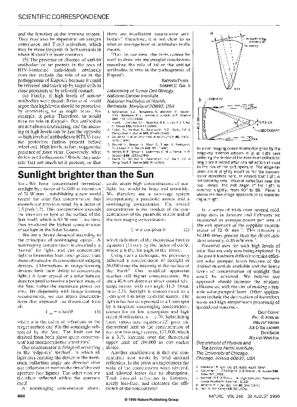 (PDF) Sunlight brighter than the Sun