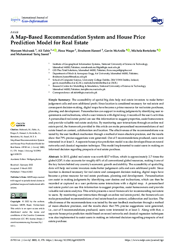 (PDF) A Map-Based Recommendation System and House Price Prediction ...