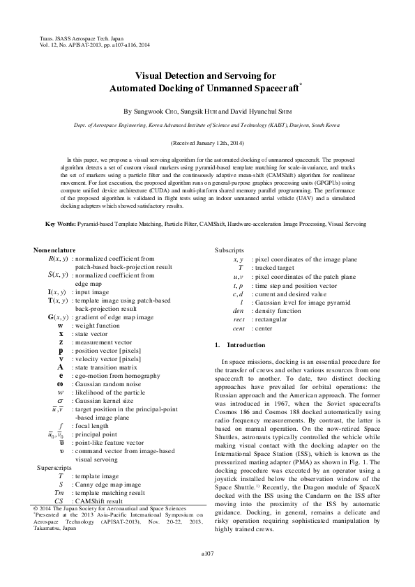 Pdf Visual Detection And Servoing For Automated Docking Of Unmanned
