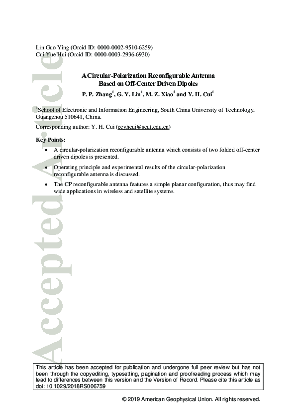 (PDF) A circular polarization reconfigurable antenna based on ...