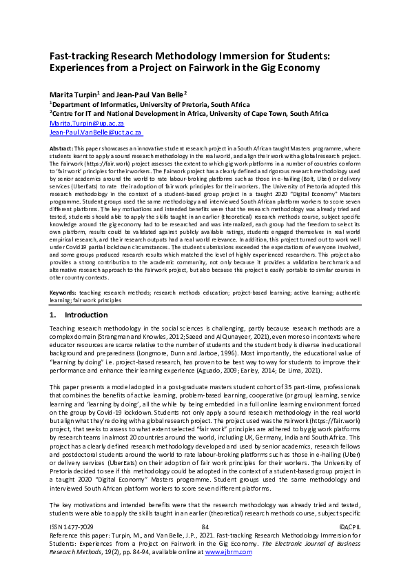 (PDF) Fast-tracking Research Methodology Immersion for Students ...