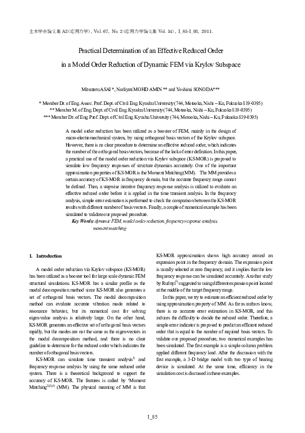 (PDF) Effective Reduced Order in Krylov MOR