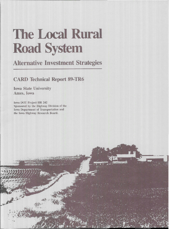 (PDF) The Local Rural Road System: Alternative Investment Strategies