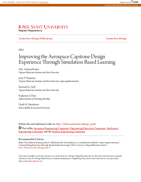 (PDF) Simulation Enhancements in Aerospace Design Courses