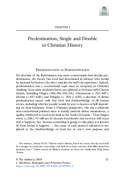 (PDF) Predestination, Single and Double in Christian History