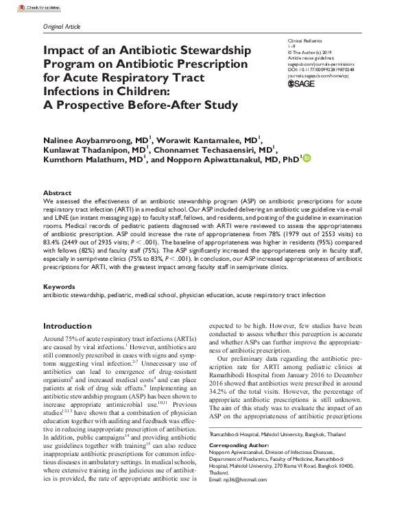 (PDF) Impact of an Antibiotic Stewardship Program on Antibiotic Prescription for Acute ...